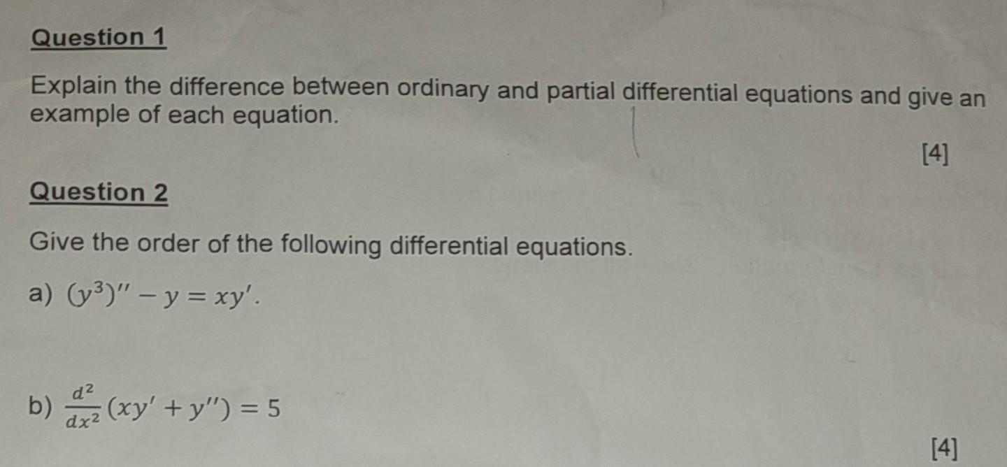 Solved Explain the difference between ordinary and partial | Chegg.com