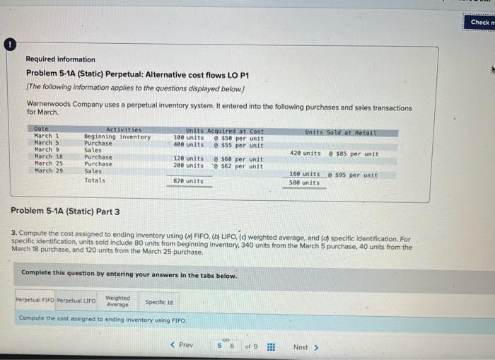 Solved Required information Problem 5-1A (Static) Perpetual: | Chegg.com