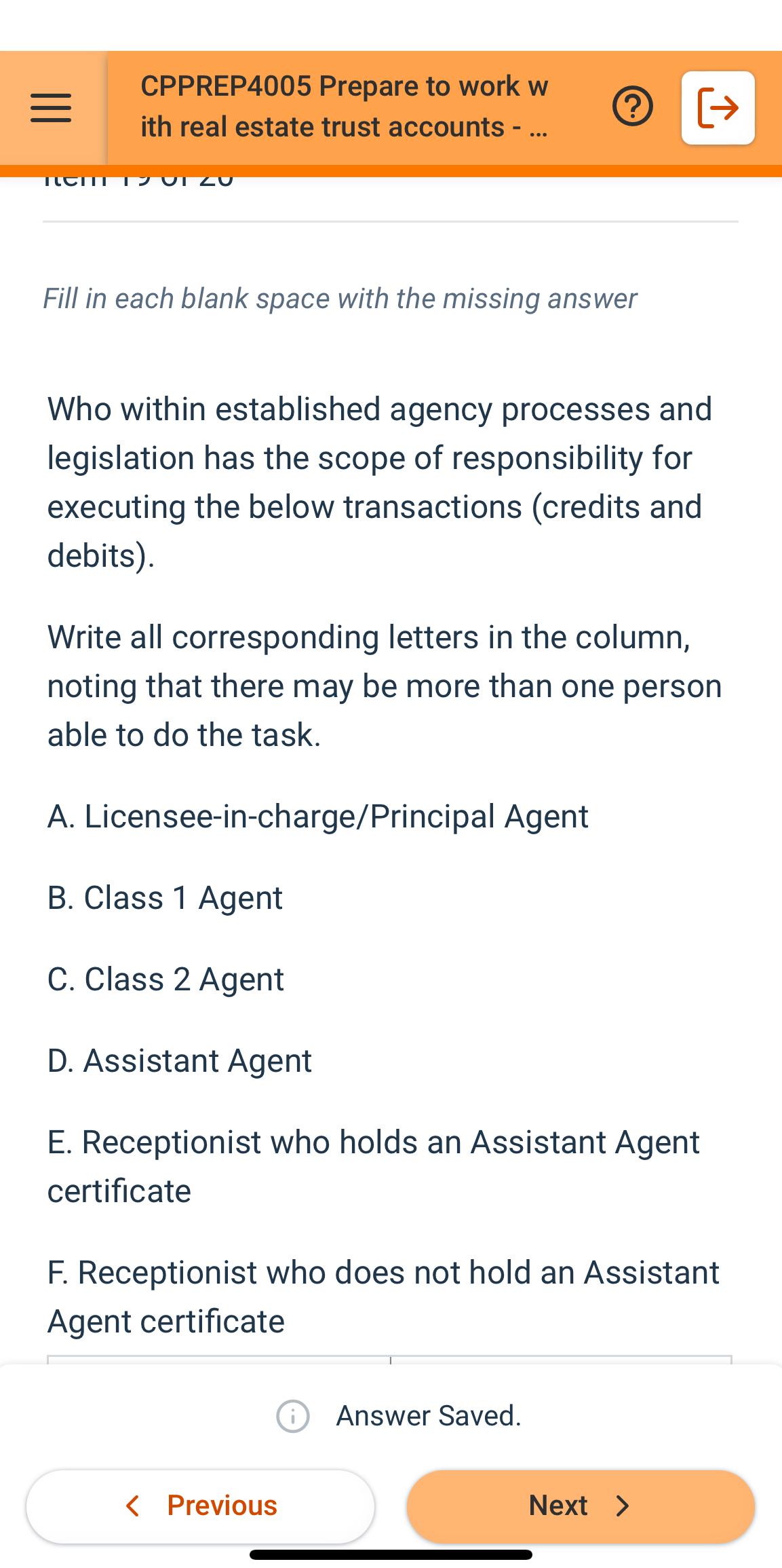 Solved CPPREP4005 ﻿Prepare to work w ith real estate trust | Chegg.com