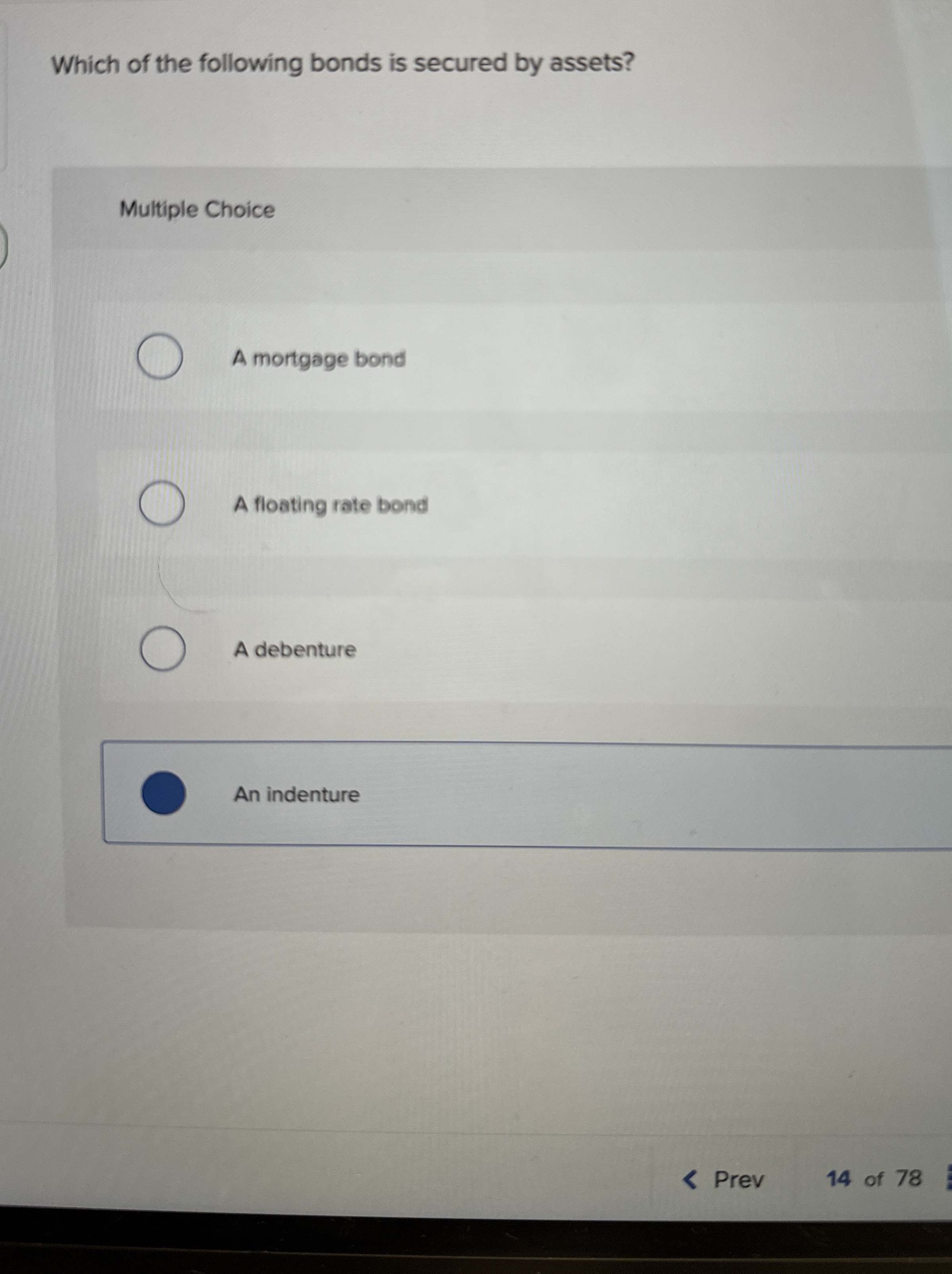 High Quality SOLUTION Which of the following bonds is secured by | Chegg.com