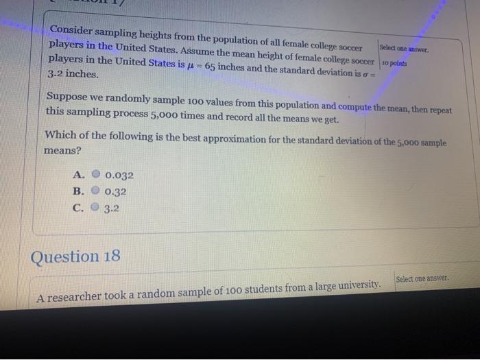Solved Consider sampling heights from the population of all | Chegg.com