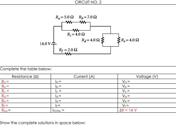 Solved CIRCUIT NO. 1 Ra Rc Rb 25.0V Ra R$ Current (A) | Chegg.com