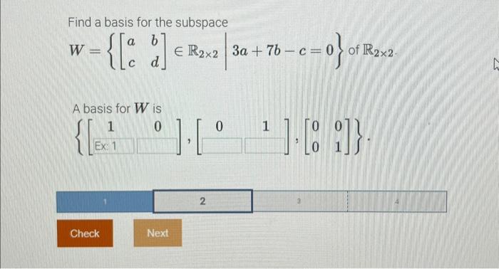 Solved Find a basis for the subspace | Chegg.com