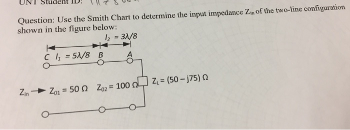 Solved UNT Student ID Question: Use the Smith Chart to | Chegg.com