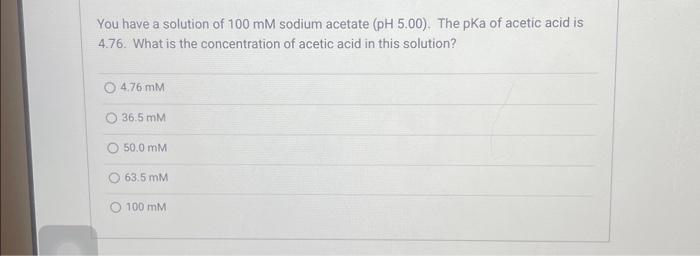 Solved You have a solution of \\( 100 \\mathrm{mM} \\) | Chegg.com
