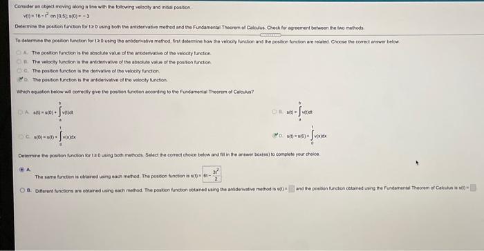 Solved consider an object moving along a line with the | Chegg.com