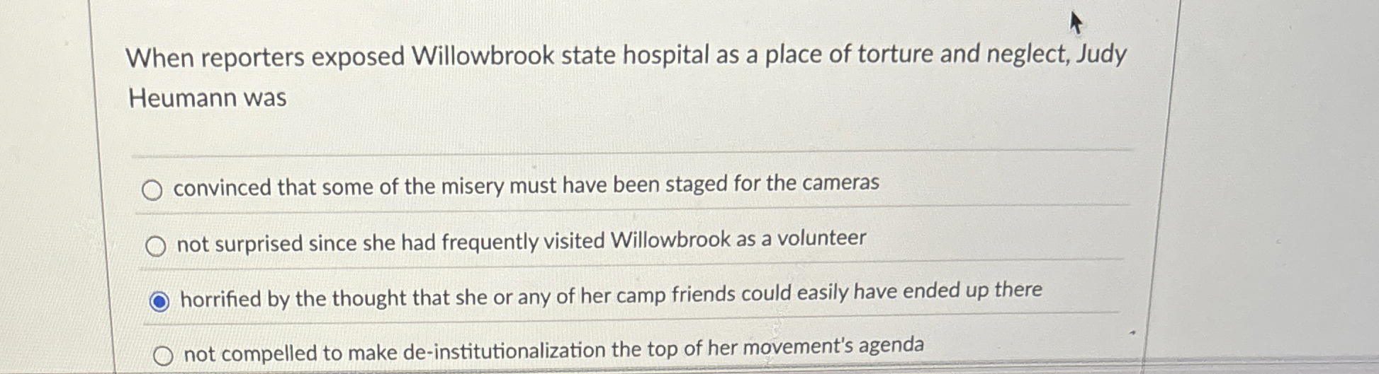 Solved When reporters exposed Willowbrook state hospital as | Chegg.com