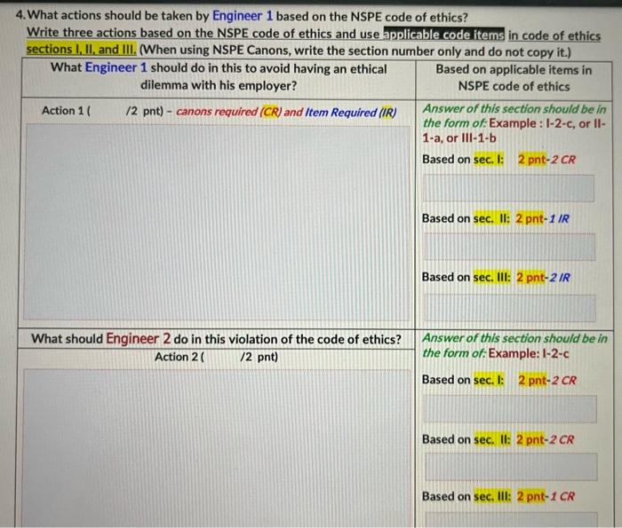 ETHICSUse Code of Ethics (NSPE) to solve this caseDUE | Chegg.com