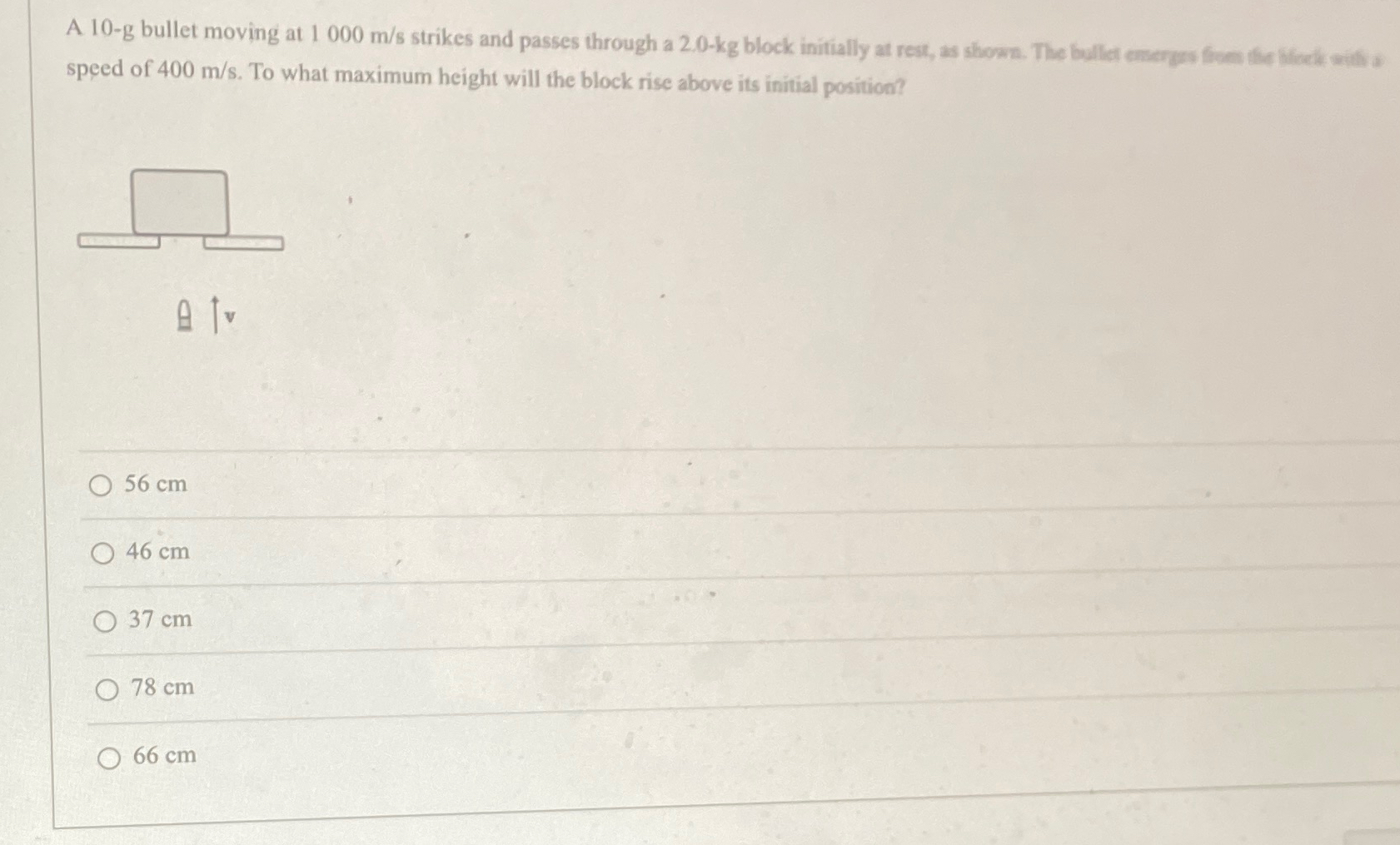Solved speed of 400ms. ﻿To what maximum height will the | Chegg.com