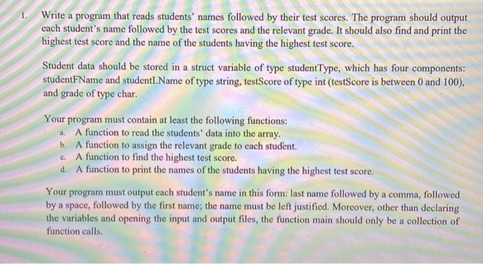 Solved Write a program that reads students' names followed | Chegg.com