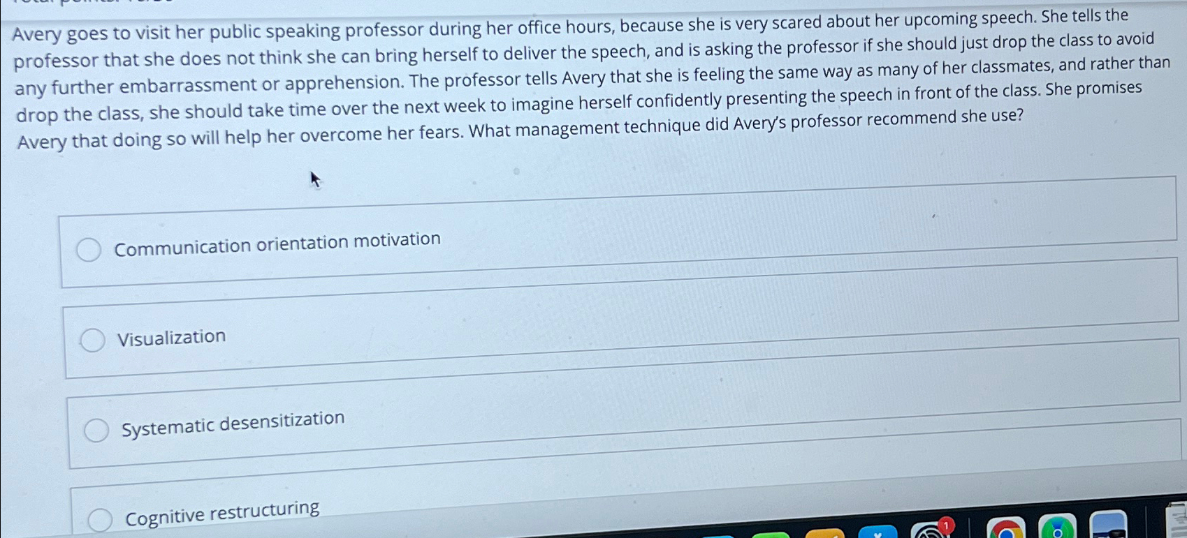 Solved Avery goes to visit her public speaking professor | Chegg.com