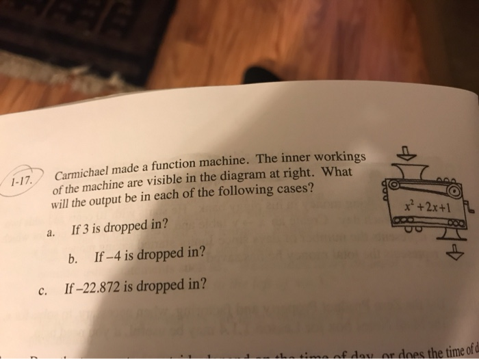 Solved 1-17. Carmichael made a function machine. The inner | Chegg.com