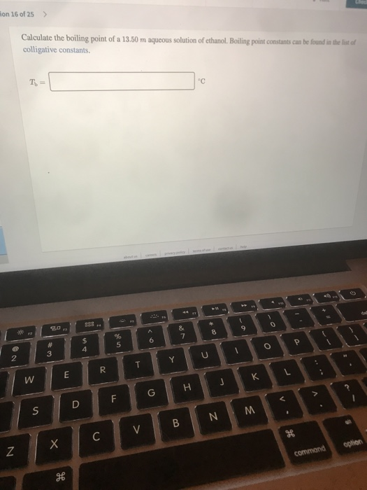 Solved 25 Calculate the boiling point of a 13.50 m aqueous | Chegg.com