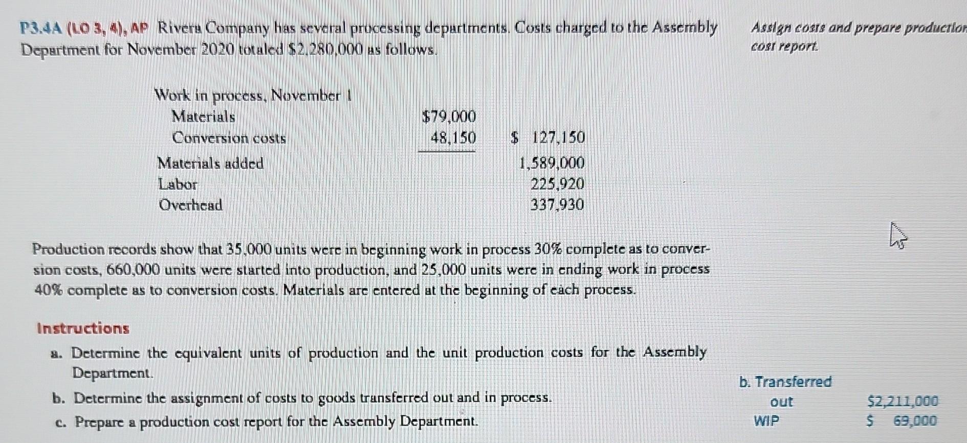 P3.4A (LO 3, 4), AP Rivera Company has several | Chegg.com