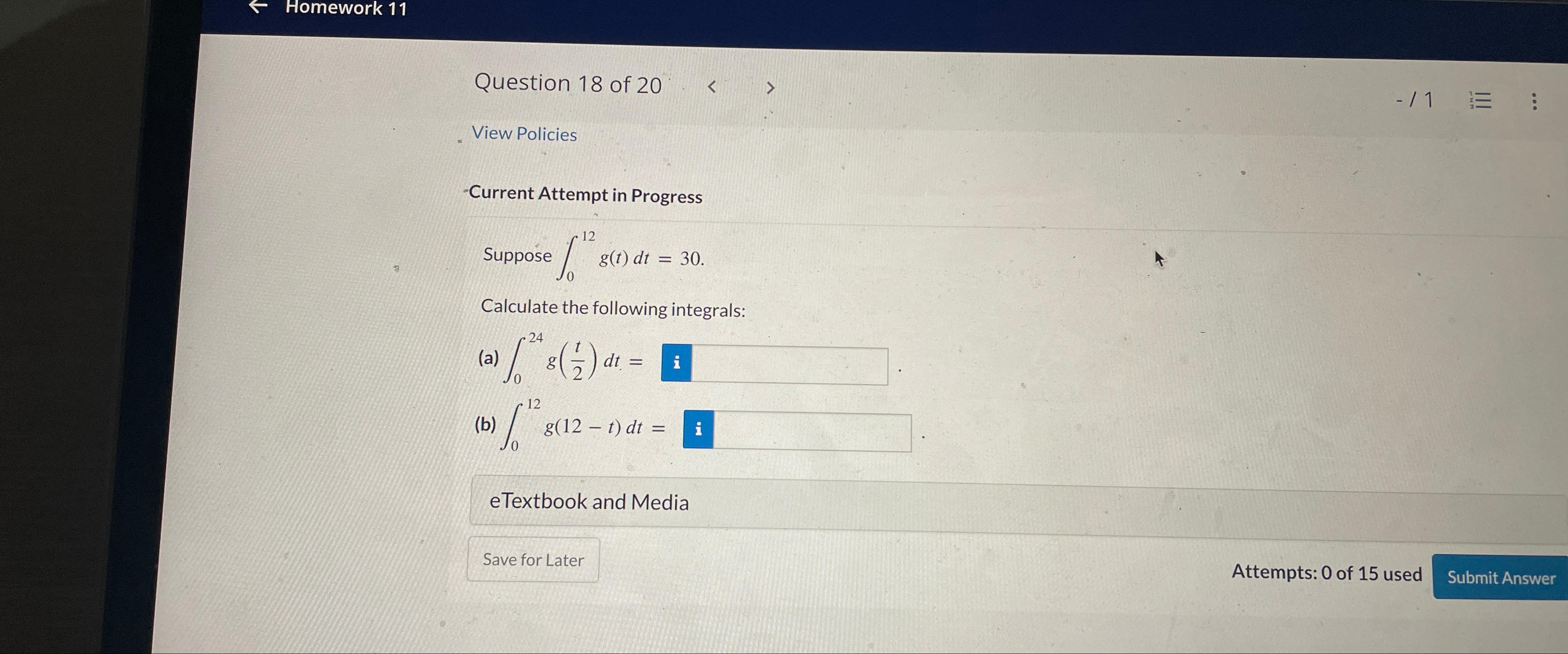 Solved Homework 11Question 18 ﻿of 20-1vdotsvdots-=View | Chegg.com