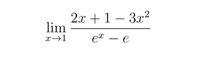 Solved limx→1ex−e2x+1−3x22. Find the following limits | Chegg.com