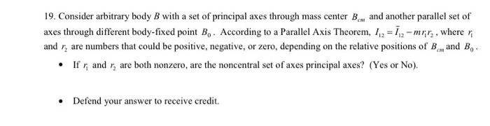 Solved 19. Consider arbitrary body B with a set of principal | Chegg.com