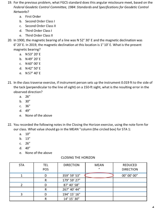 19. For the previous problem, what FGCS standard does | Chegg.com