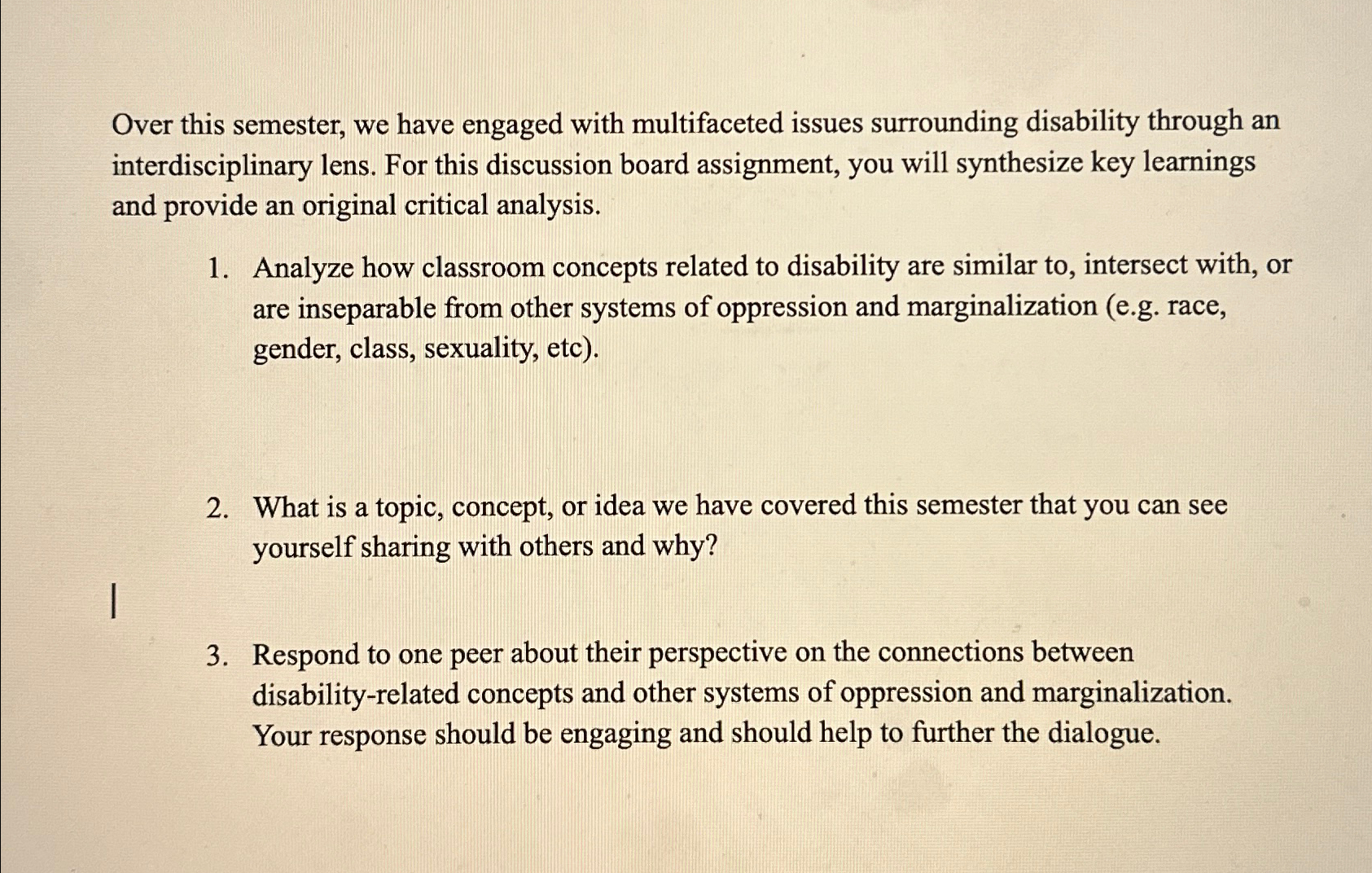 Solved Over this semester, we have engaged with multifaceted | Chegg.com