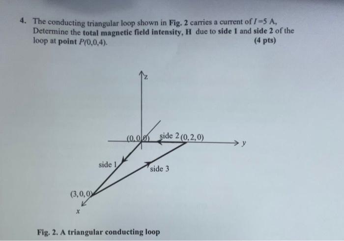 Solved 4. The conducting triangular loop shown in Fig. 2 | Chegg.com