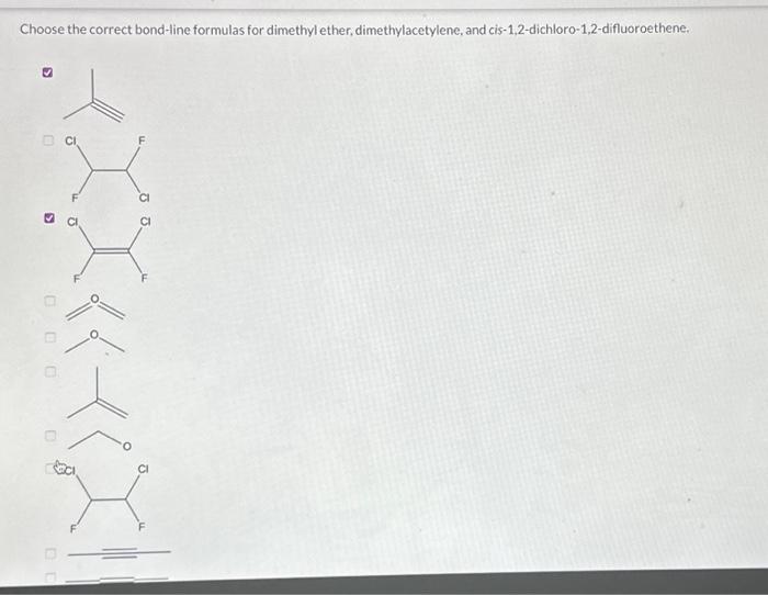 Solved Choose the correct bond-line formulas for dimethyl | Chegg.com