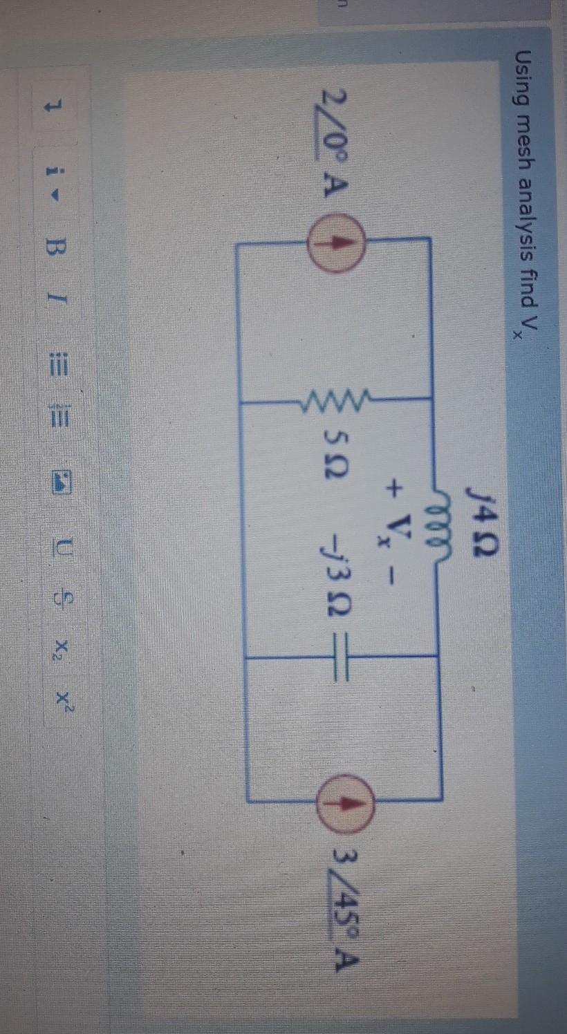Solved Using mesh analysis find Vx 1492 2/0° A ww + V₂ - 532 | Chegg.com
