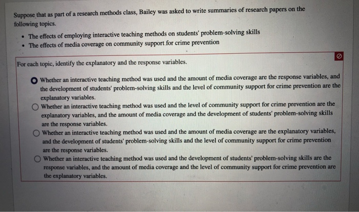 Solved Suppose that as part of a research methods class, | Chegg.com