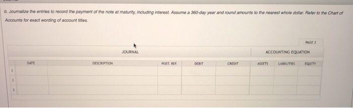 Solved Entries for notes payable Instructions Chart of | Chegg.com