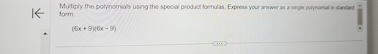Solved Multiply the polynomials using the special product | Chegg.com