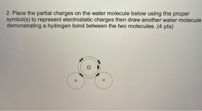 Solved 2. Place the partial charges on the water molecule | Chegg.com