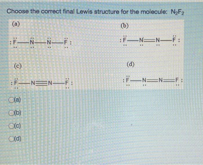 Solved Choose the correct final Lewis structure for the | Chegg.com