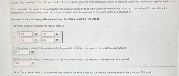 Solved (1 point) Redo exercises 17 and 18 in section 8.1 of | Chegg.com