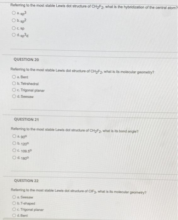 Solved Referring to the most stable Lewis dot structure of | Chegg.com