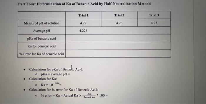 Solved Part Two: Determining the Ka of Acetic Acid by | Chegg.com
