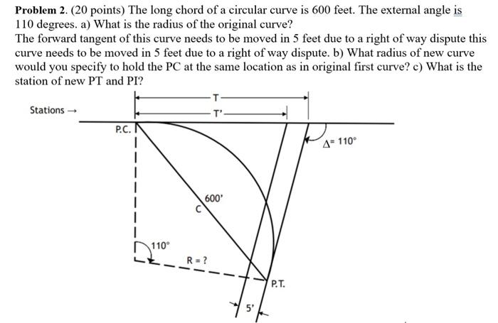 Solved Problem 2. (20 points) The long chord of a circular | Chegg.com