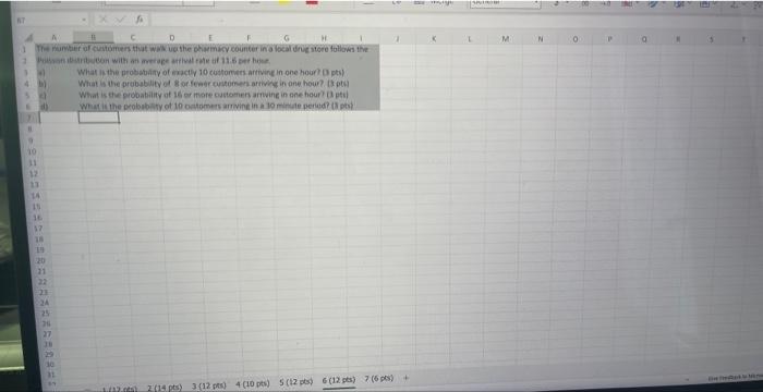 Solved show all formulas and where to put them in excel. i | Chegg.com