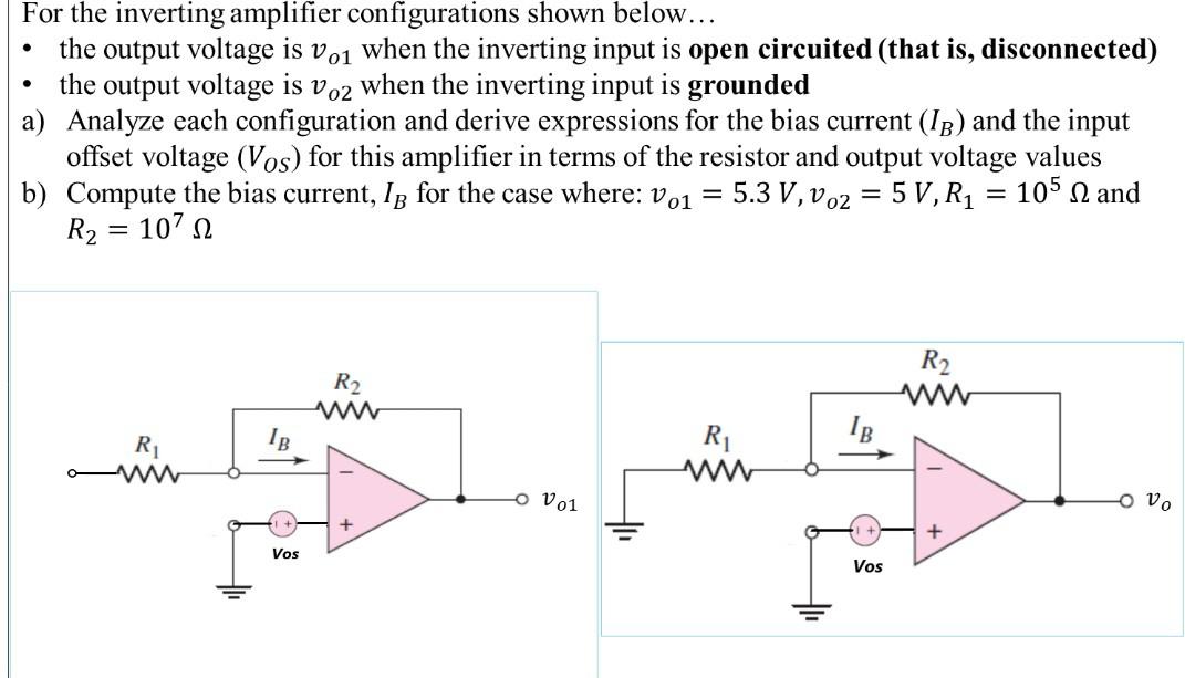 Solved For the inverting amplifier configurations shown | Chegg.com