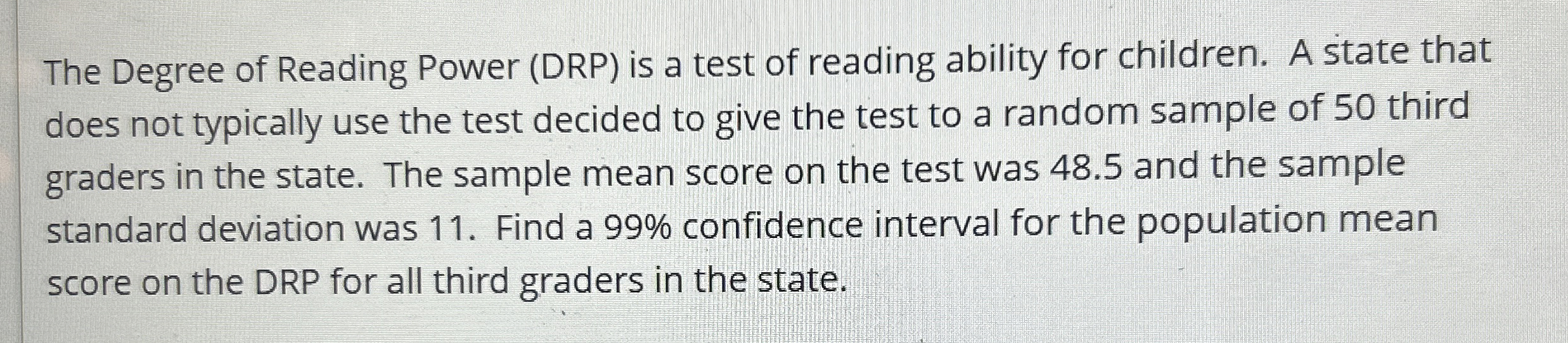 Solved The Degree of Reading Power (DRP) ﻿is a test of | Chegg.com