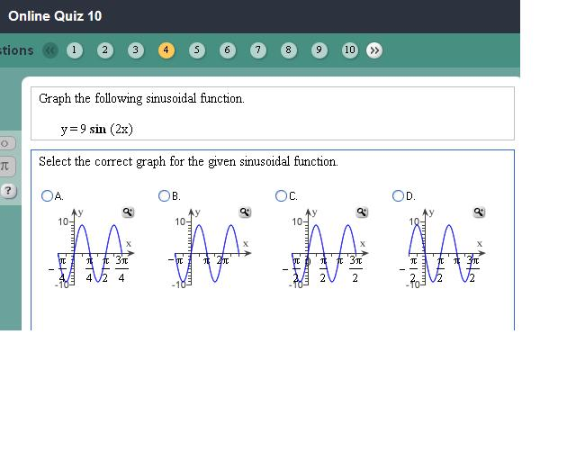 Solved Graph the following sinusoidal function. Y = 9 sin | Chegg.com