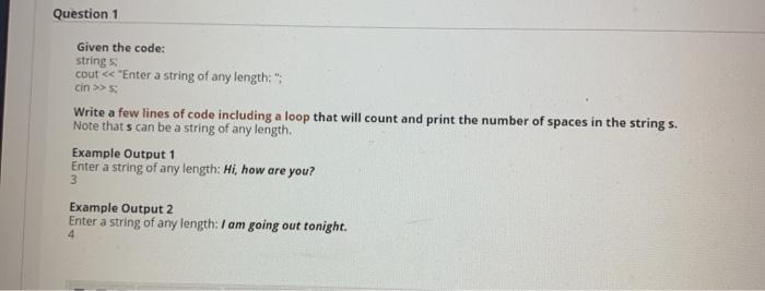 Solved Question 1 Given the code: strings cout