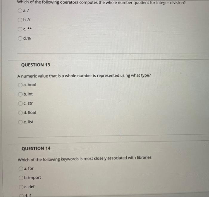Solved Which of the following operators computes the whole | Chegg.com