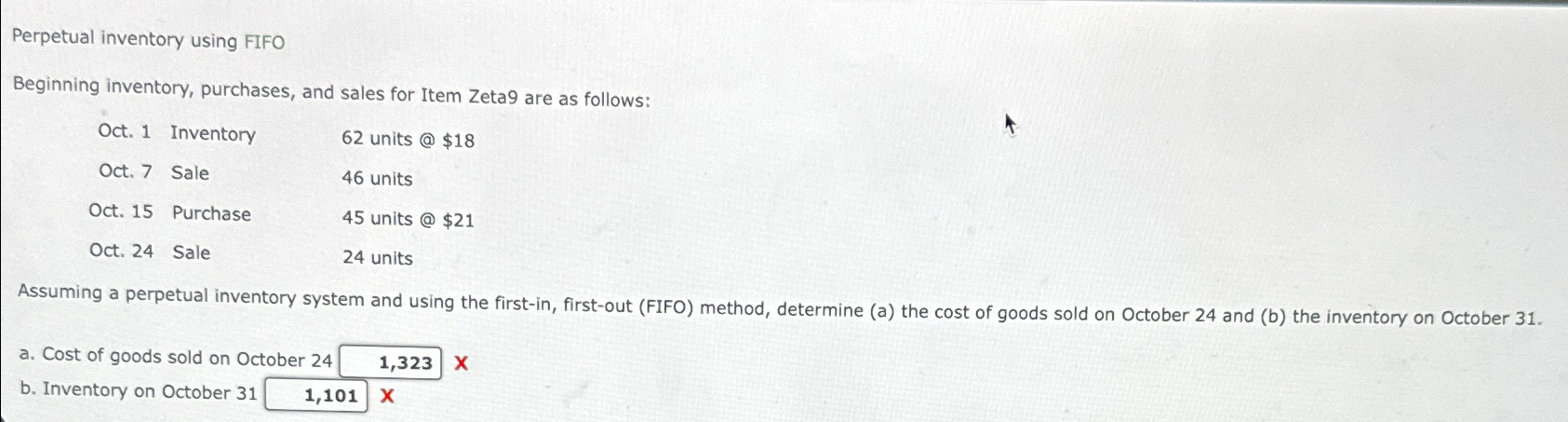 Solved Perpetual inventory using FIFOBeginning inventory, | Chegg.com