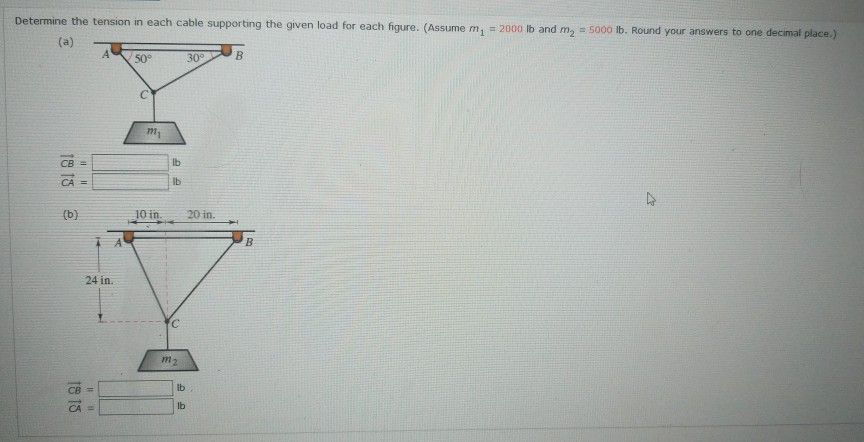Solved Determine the tension in each cable supporting the | Chegg.com