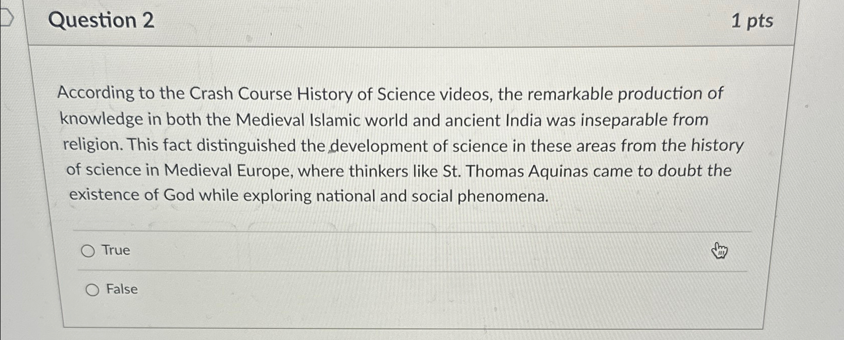 Solved Question 21 ﻿ptsAccording to the Crash Course History | Chegg.com