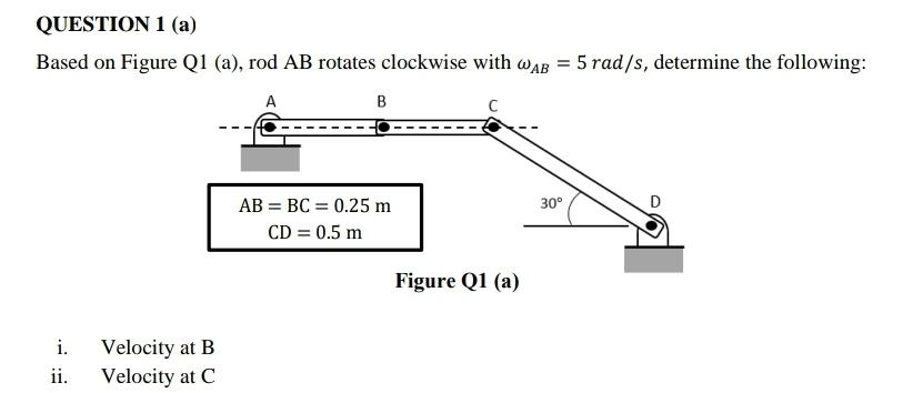 Solved dynamics QUESTION 1 (a)Based on Figure Q1 (a), ﻿rod | Chegg.com