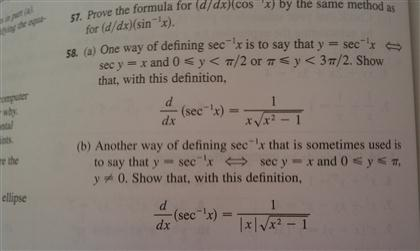 Prove the formula for (d/dx) (cos-1 x) by the same | Chegg.com