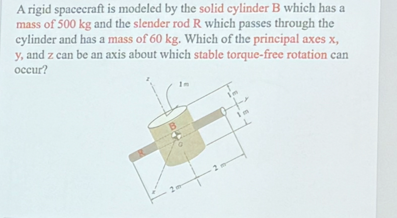 Solved by an EXPERT "a rigid spacecraft is modeled by the solid ...