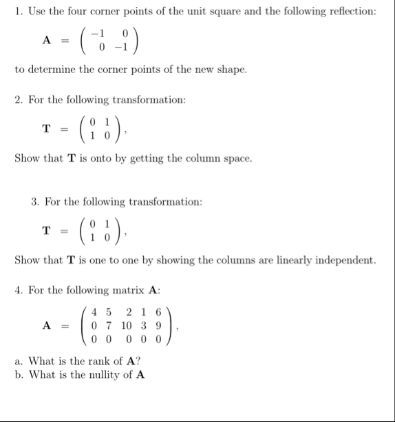 Solved Use the four corner points of the unit square and the | Chegg.com