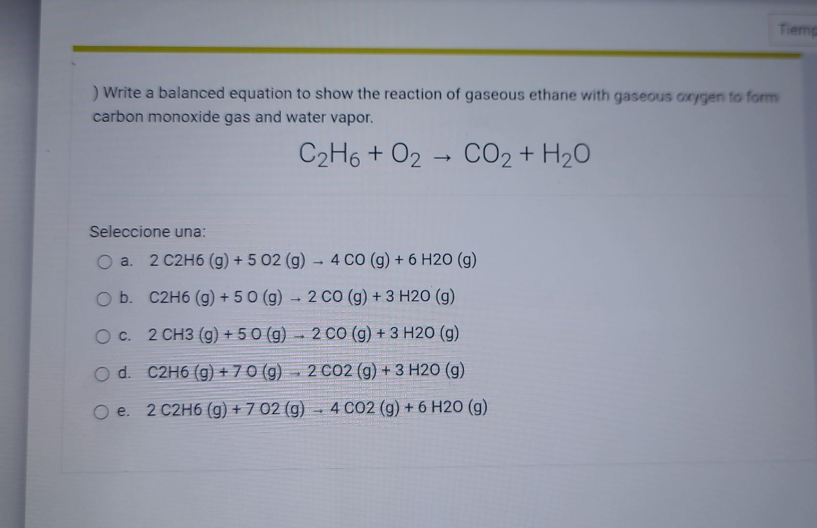 Solved Write a balanced equation to show the reaction of | Chegg.com