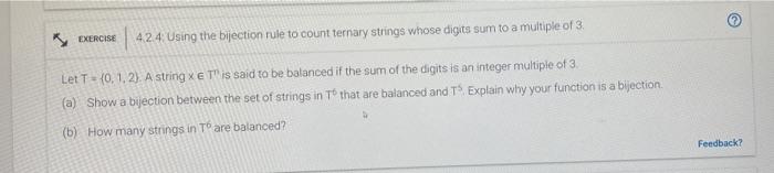 Solved X. Extrcise 4.2.4 Using the bijection rule to count | Chegg.com